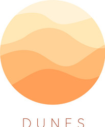 Sand dunes icon desert landscape logo Royalty Free Vector