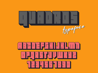 Square block font latin letters and numbers Vector Image