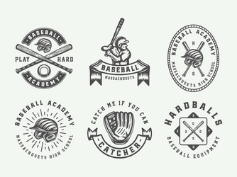 Vintage baseball logos emblems badges and design Vector Image