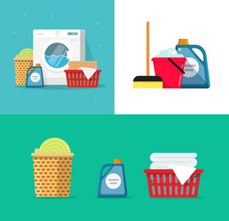 Laundry service poster design icons circle label Vector Image