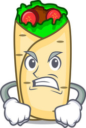 Crying burrito mascot cartoon style Royalty Free Vector