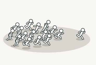 Crowd chasing leader Royalty Free Vector Image