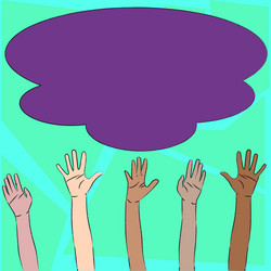 Multiracial diversity hands Royalty Free Vector Image