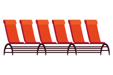 Waiting room orange chair Royalty Free Vector Image