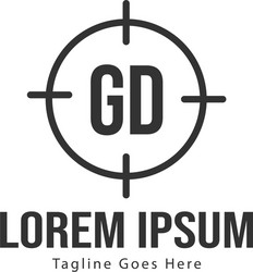 Initial gd logo template with modern frame Vector Image