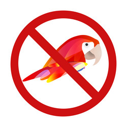 Cockatoo parrot in prohibition sign do not touch Vector Image