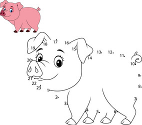 Connect the number to draw animal educational Vector Image