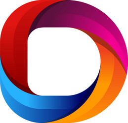 D colorful low poly letter logo icon design Vector Image