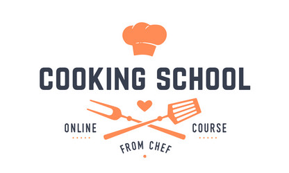 Cooking school logo template culinary class food Vector Image