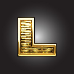 Golden and black letter l Royalty Free Vector Image