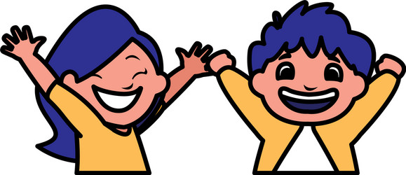 Happy fat kids celebrating characters Royalty Free Vector