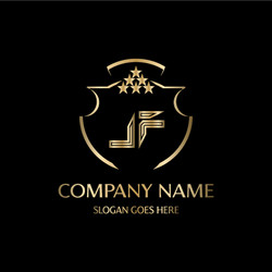 Jf letter initial with royal luxury logo template Vector Image