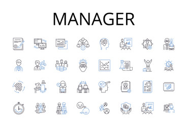 Manager line icons collection supervisor Vector Image
