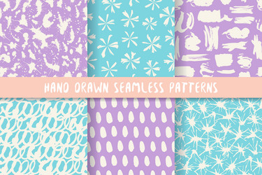 Collection of simple seamless textile patterns Vector Image