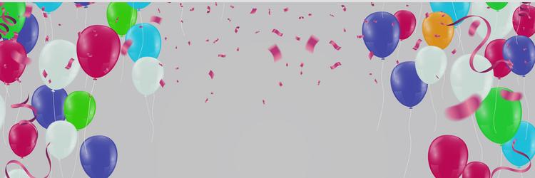 Happy birthday horizontal with 3d realistic Vector Image