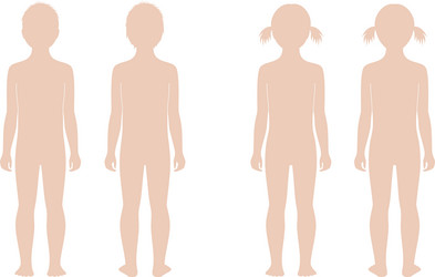 Child figure front and back Royalty Free Vector Image