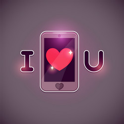 I love u inscription with smartphone icon Vector Image
