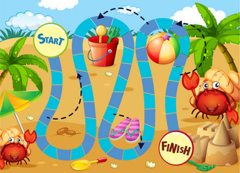 Kids zoo animals board game template Royalty Free Vector