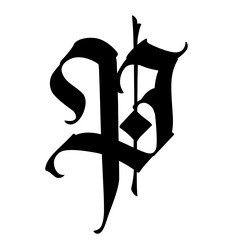 Letter P in Gothic Style Alphabet Vector Images (40)