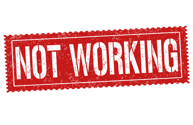 Not working grunge rubber stamp Royalty Free Vector Image