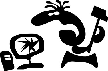 Angry young man with furrowed brows monochrome Vector Image