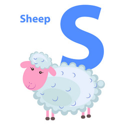 Letter s for sheep cartoon alphabet children Vector Image
