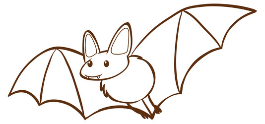 Cute bat hanging upside down in doodle style Vector Image