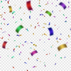 Colorful confetti isolated on transparent Vector Image