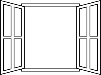 Icon sign open window outline frame Royalty Free Vector