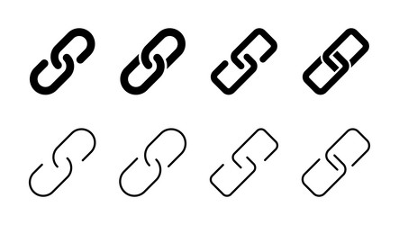 Link icon set hyperlink chain symbol Royalty Free Vector