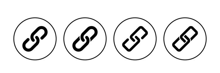Link icon set hyperlink chain symbol Royalty Free Vector