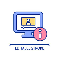 Online training blue rgb color icon Royalty Free Vector