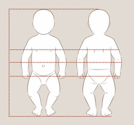 Child figure front and back Royalty Free Vector Image