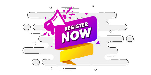 Register now paper banner free registration tag Vector Image