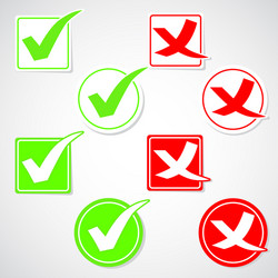 Check mark stickers set Royalty Free Vector Image