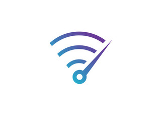 Wi-fi network icon blue logo creative Royalty Free Vector