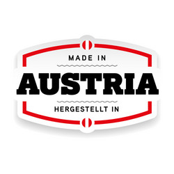 Made in austria graphic and label Royalty Free Vector Image