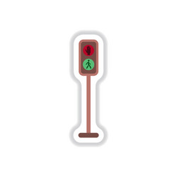 Pedestrian traffic lights sticker Royalty Free Vector Image