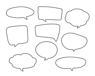 Speech symbol talk and thinking hand drawn style Vector Image