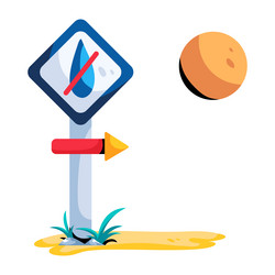 Water warning Royalty Free Vector Image - VectorStock