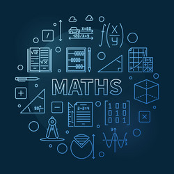Math Round Banner - Blue Royalty Free Vector Image