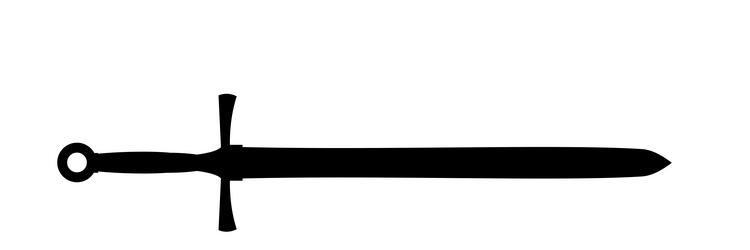 Medieval sword silhouette Royalty Free Vector Image