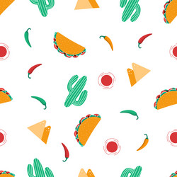 Background pattern with taco - mexican food Vector Image