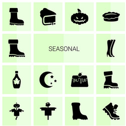 15 seasonal icons Royalty Free Vector Image - VectorStock