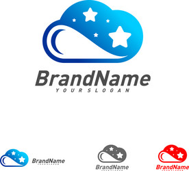Star cloud logo template design Royalty Free Vector Image