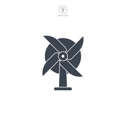 Wind turbine icon a stylized power generator Vector Image