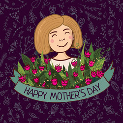 Floral happy mothers day Royalty Free Vector Image