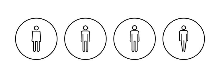 Man icon set male icon human symbol Royalty Free Vector