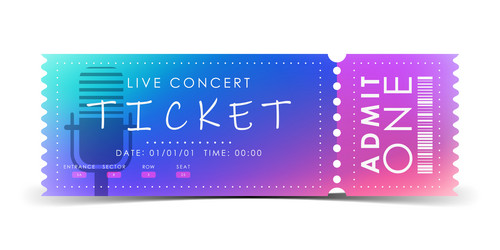 Sample ticket for entry to a musical concert Vector Image