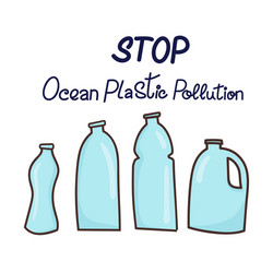 Turtle say no to plastic cartoon Royalty Free Vector Image